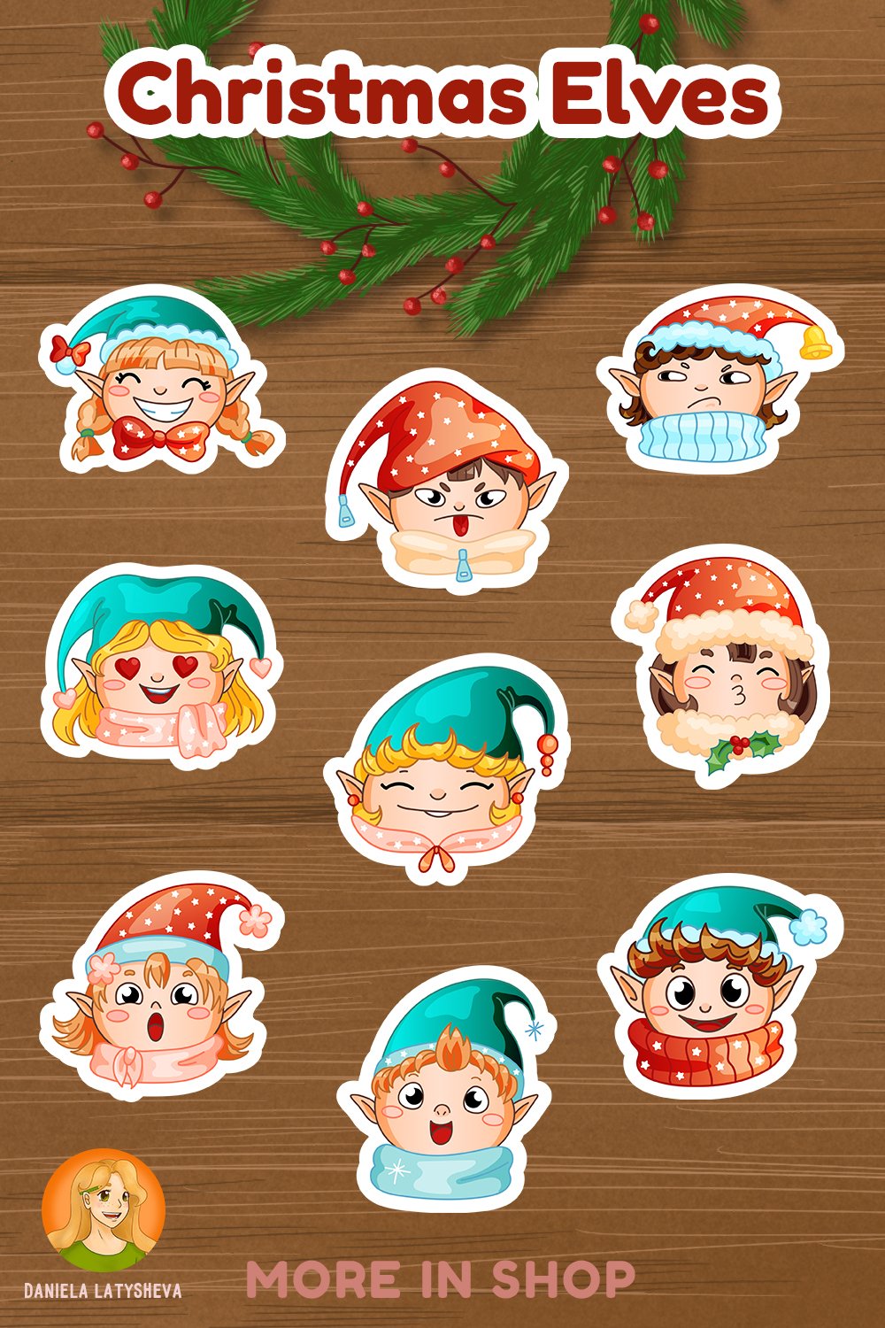 Christmas Elf Printable Cute Sticker Set