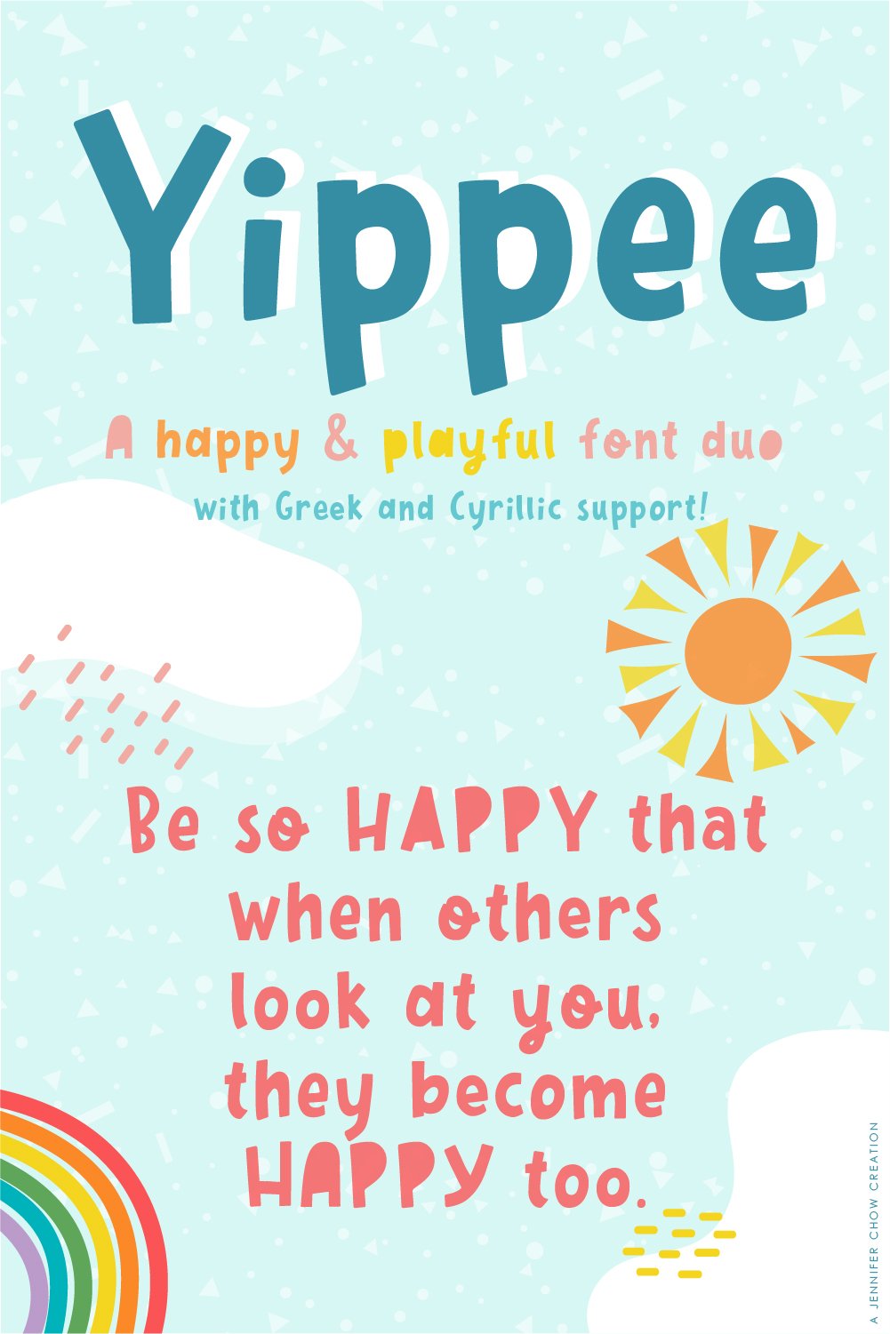 Web Font Yippee | Fun & Playful Font Duo - Greek & Cyrillic