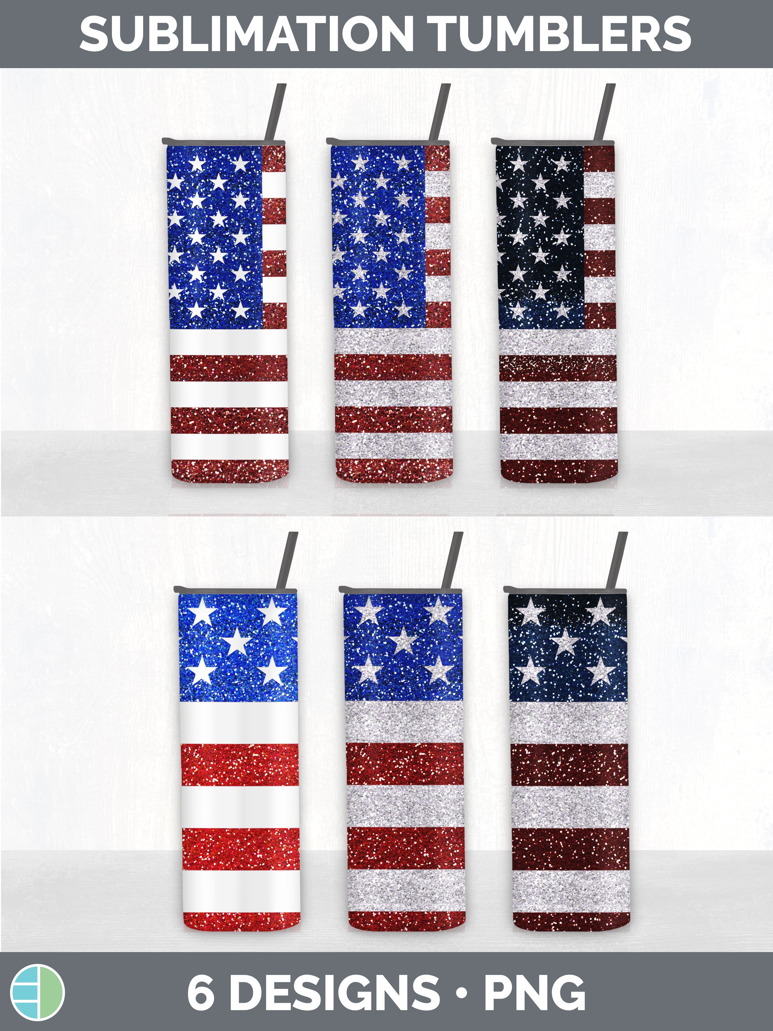 Flag Patriotic Tumbler | 4th of July Sublimation Bundle