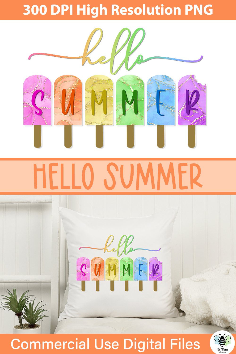 Hello Summer Popsicles PNG