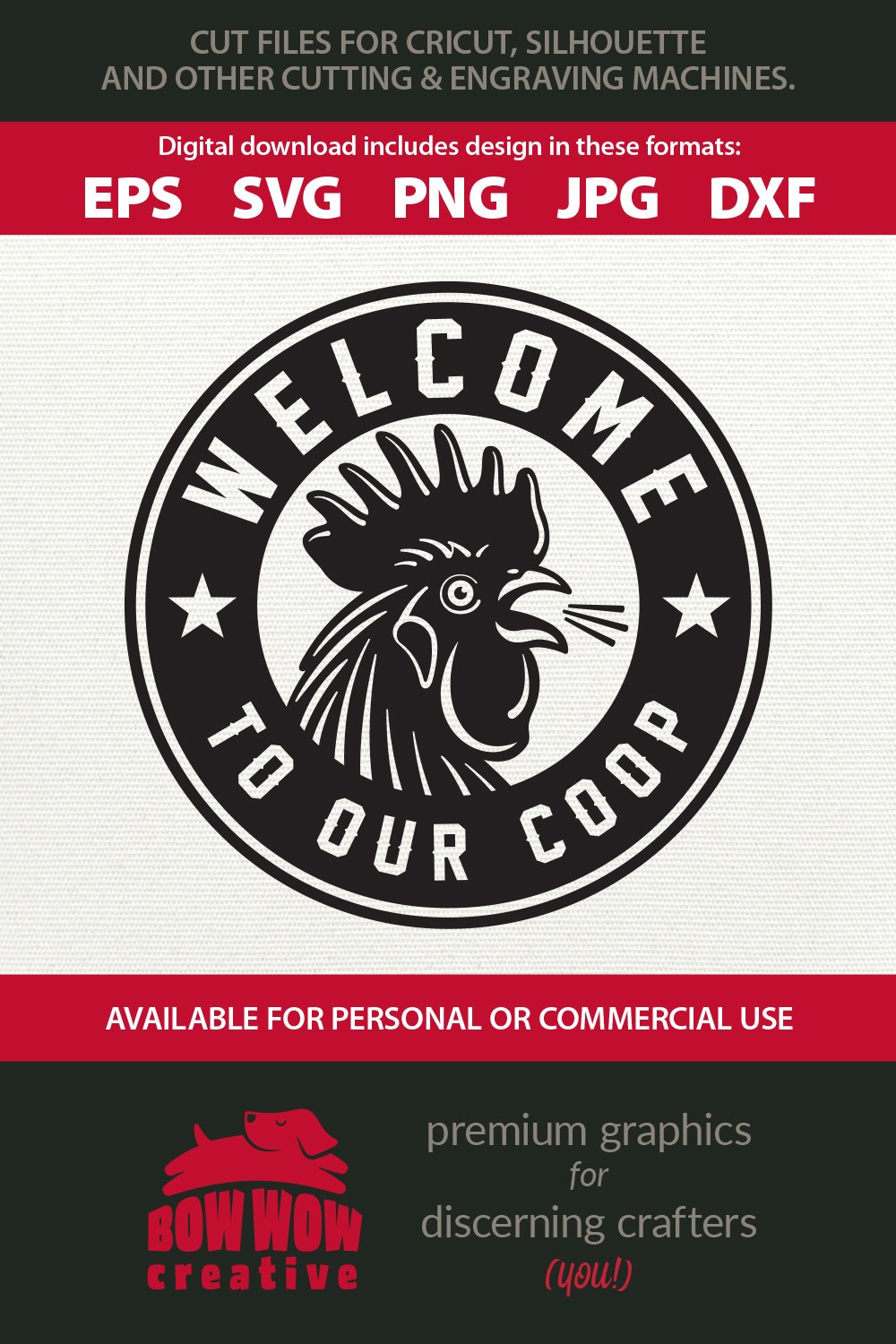 Welcome to Our Coop - Rooster SVG Cutting File & Clipart (474836) | Cut ...