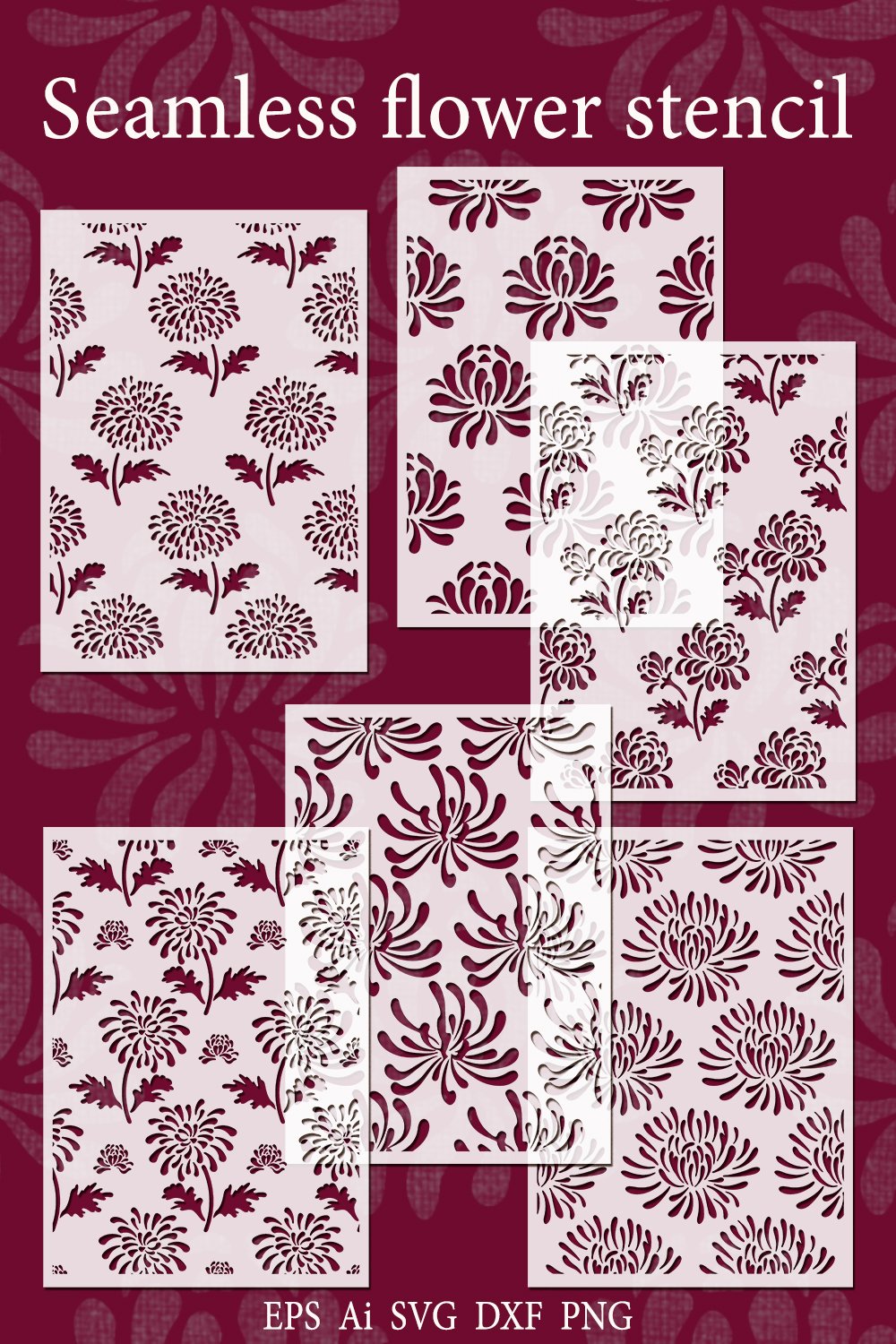 Seamless stencils with flowers/SVG