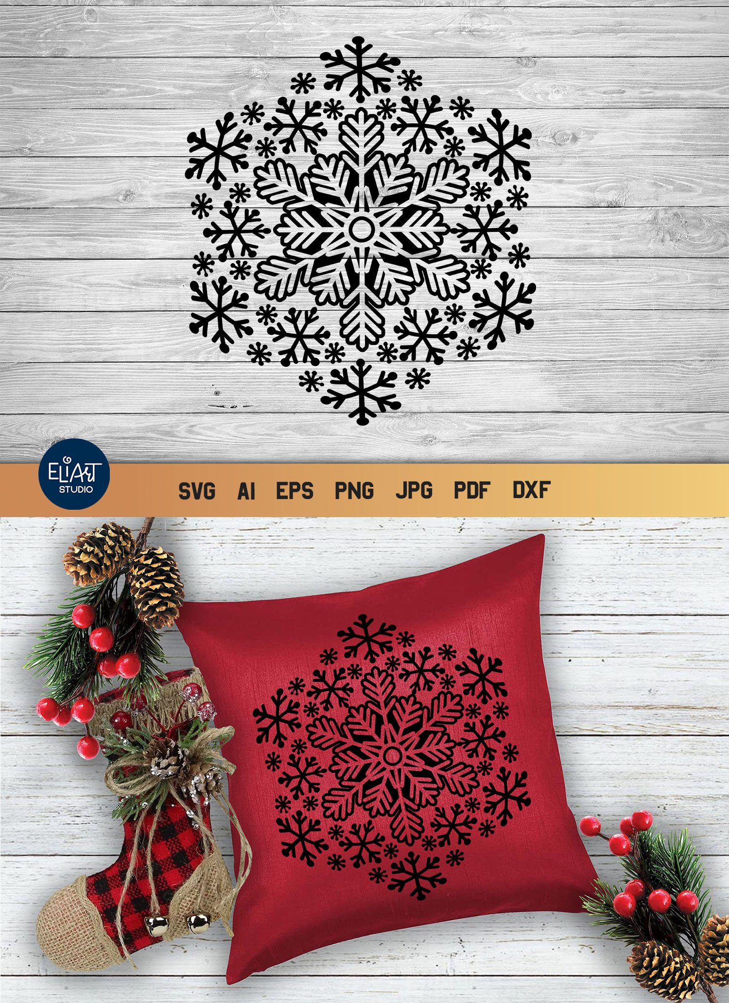 Christmas SVG Mandala | Snowflake Mandala SVG