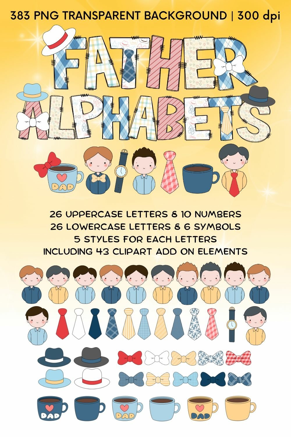Father's Day Alphabet PNG Bundle