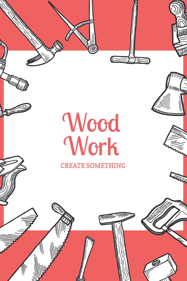 Vector hand drawn carpentry background with place (871894)