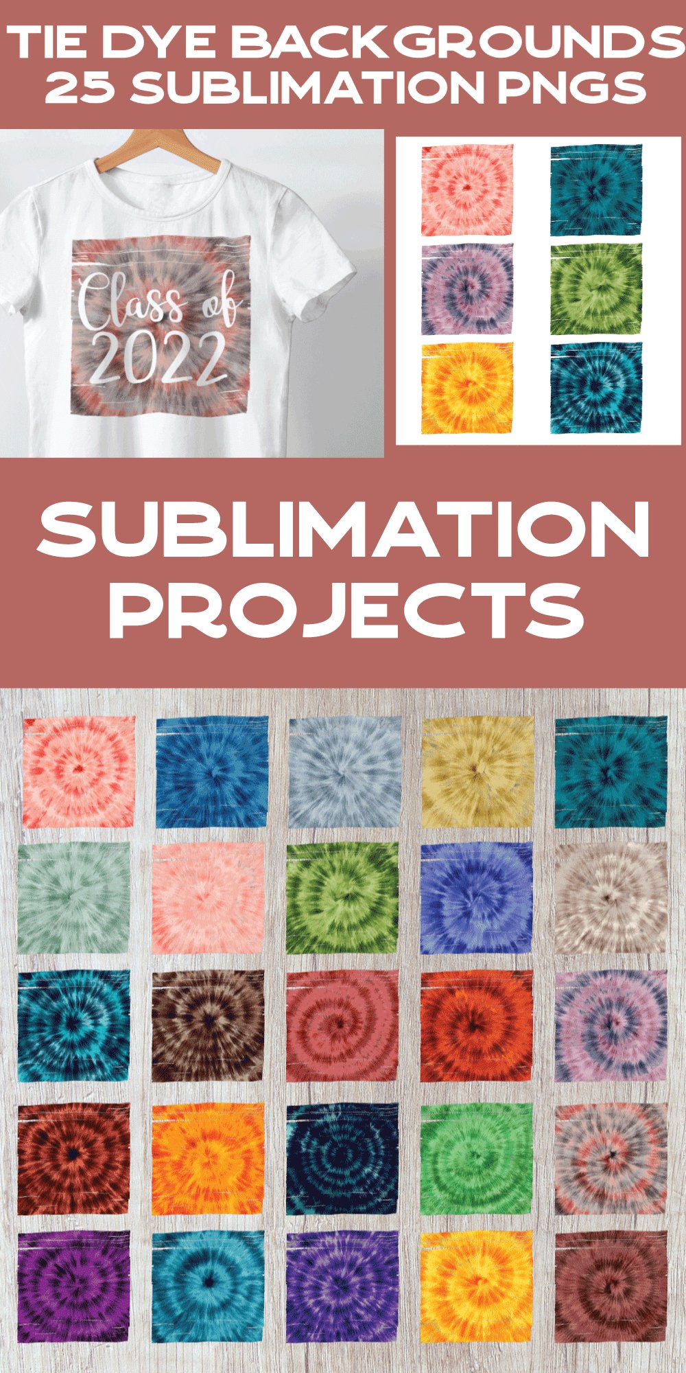 Groovy Tie Dye Background Bundle