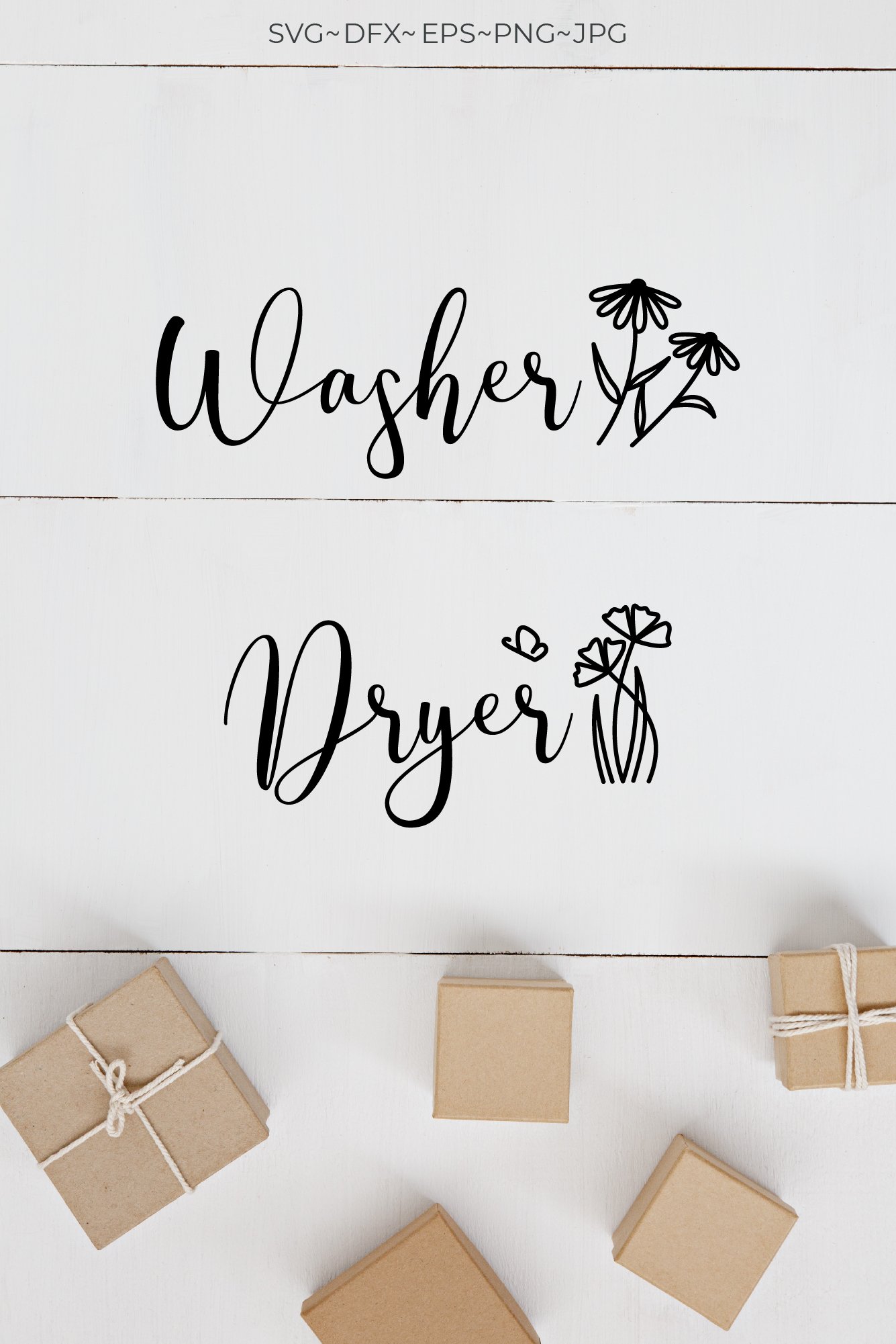 Washer and dryer text for Washroom Wash and dry laundry room