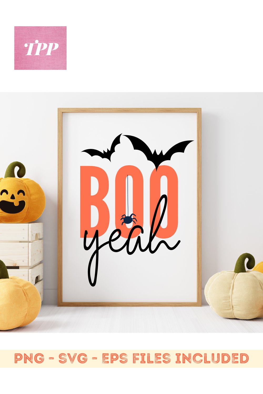 Boo Yeah Halloween Bats and Spider SVG