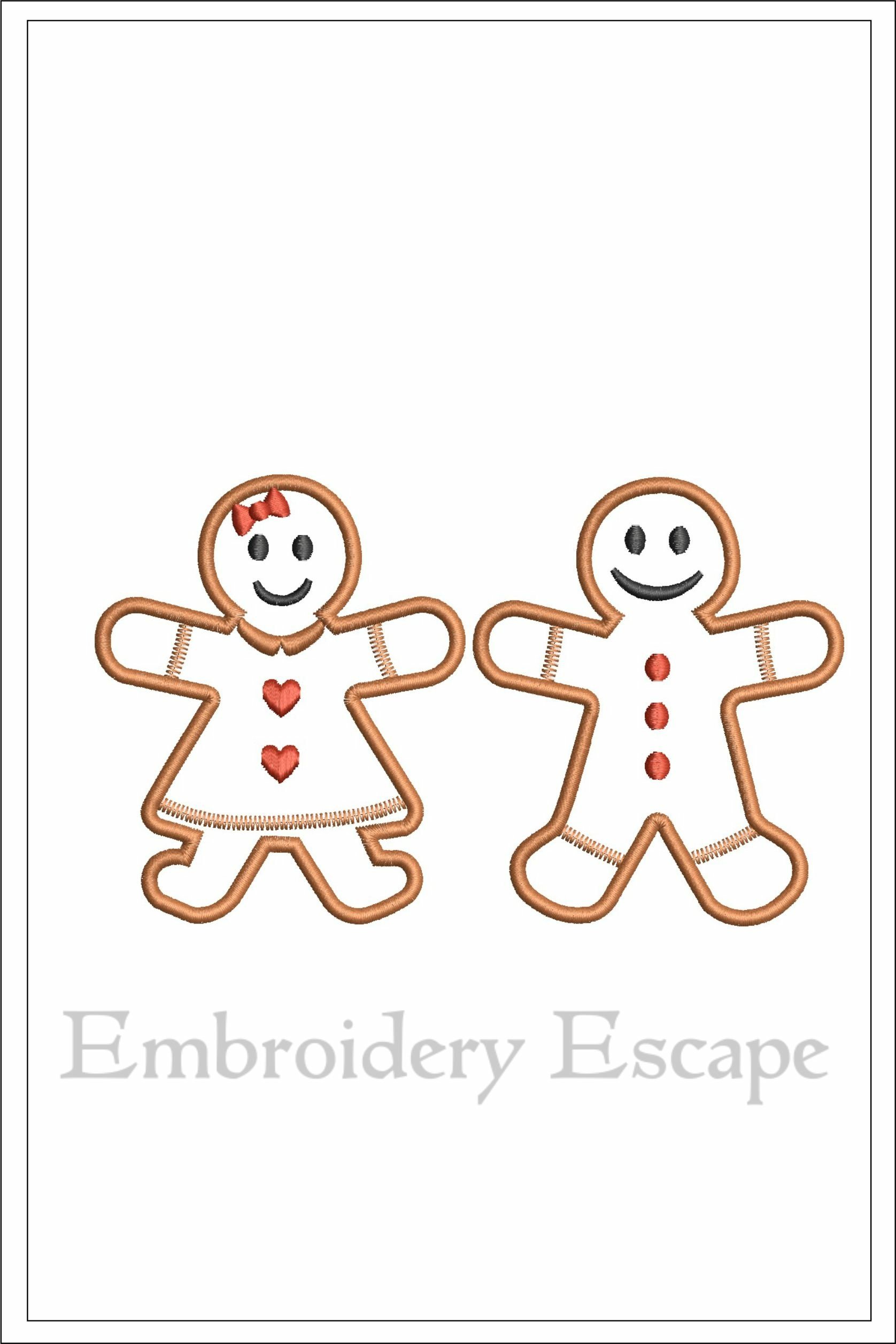 Gingerbread Couple Embroidery Design (4831059)