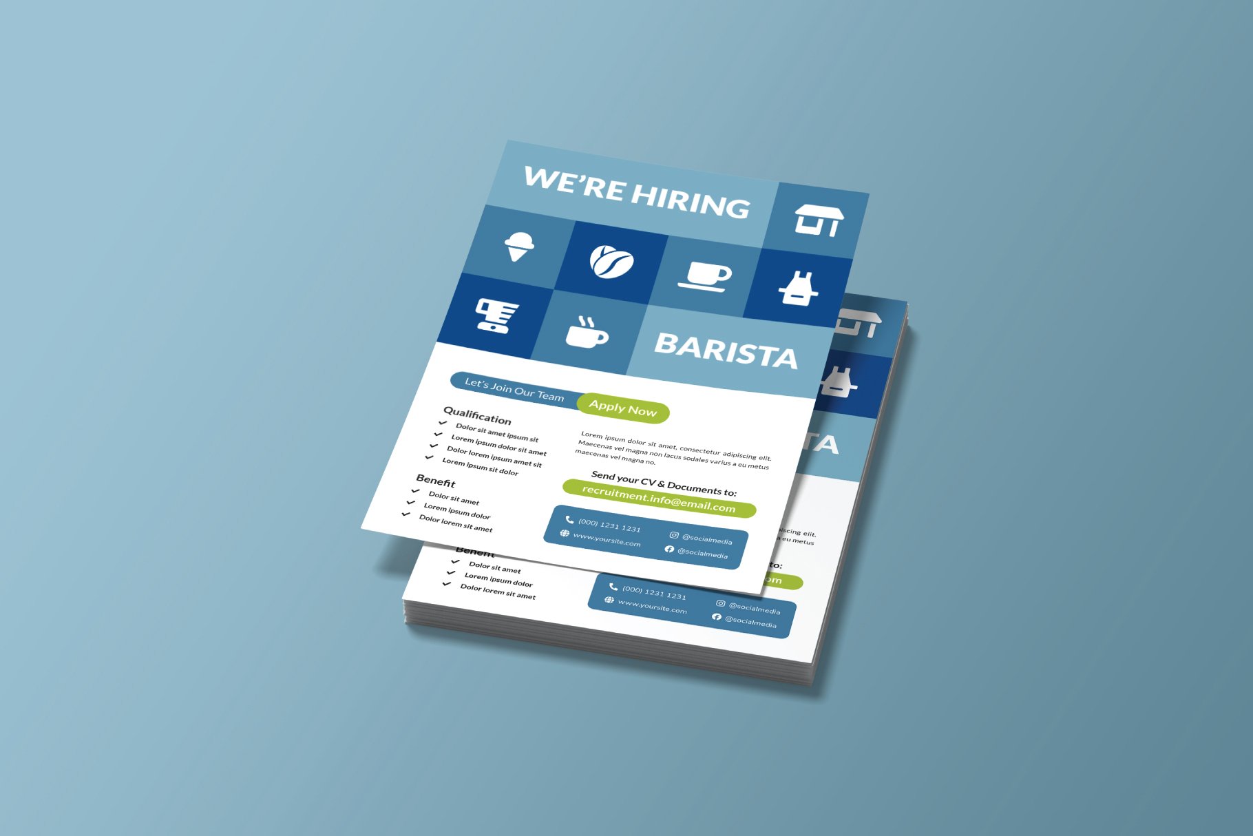 Recruitment Barista Flyer Template