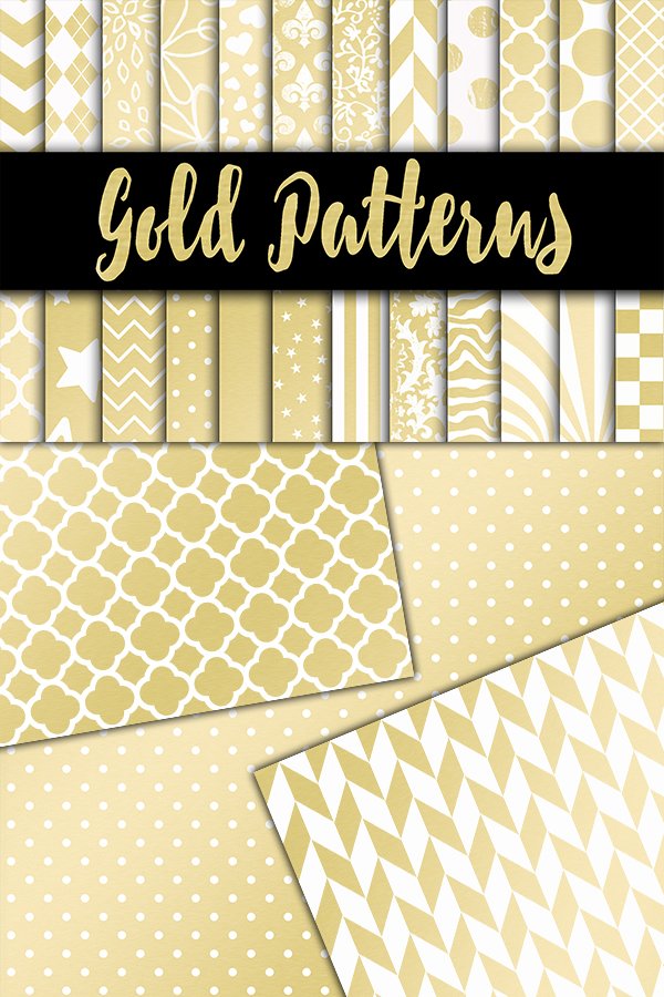 Gold Patterns Digital Paper