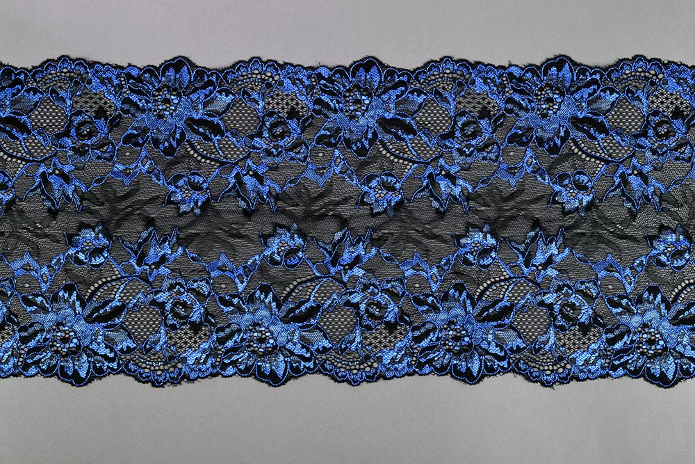 Blue straight strip of lace fabric. Texture for (1220313)