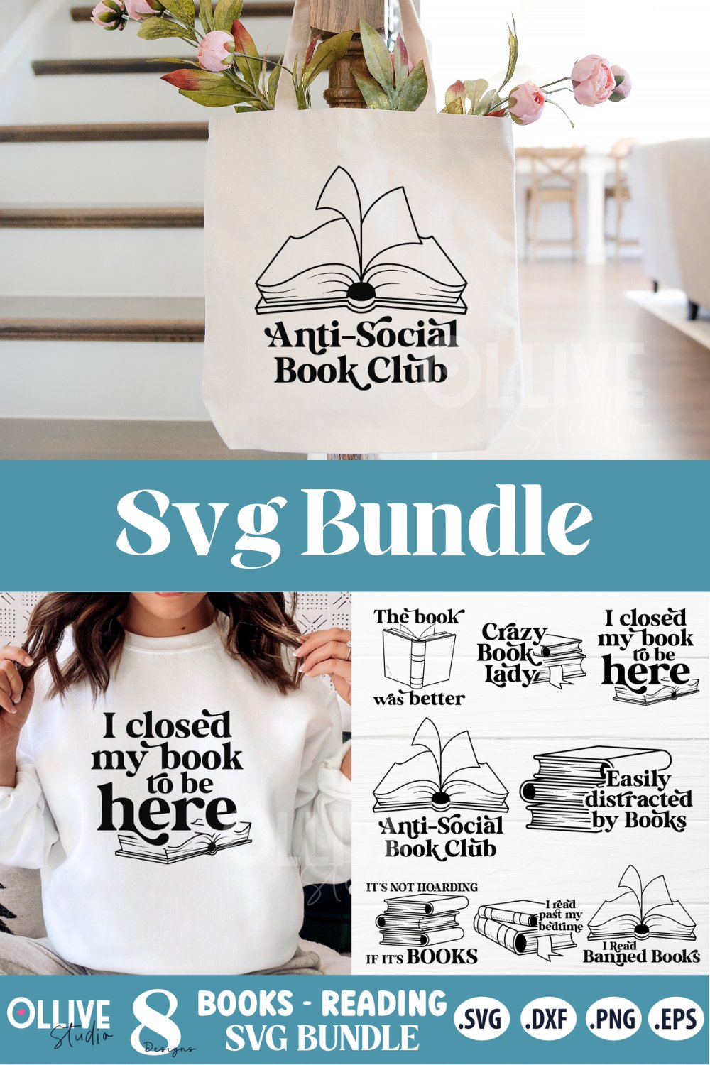 Books Lover SVG Bundle | Funny Reading Quotes SVG