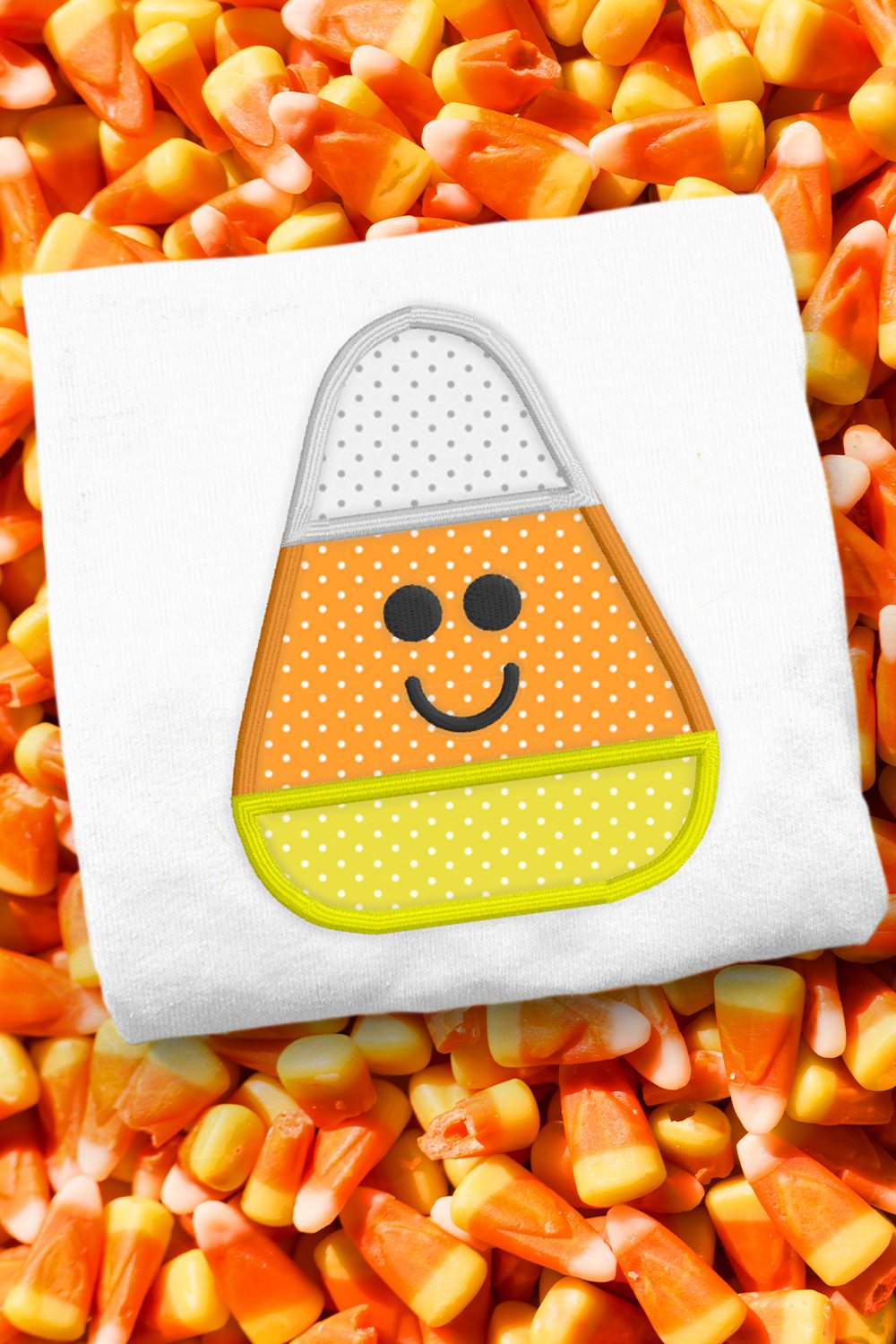 Smiling Candy Corn Applique Embroidery Design
