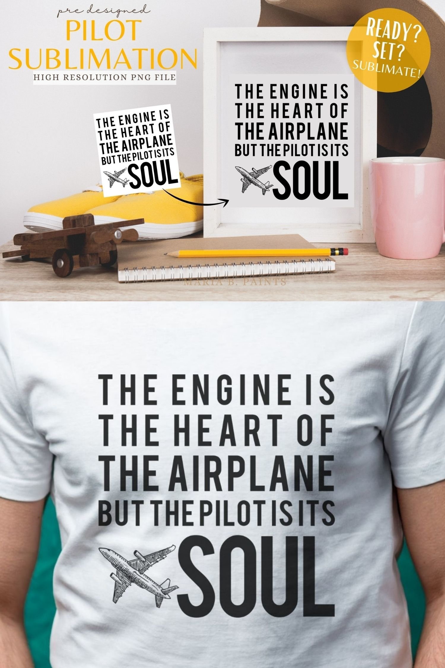 Pilot Sublimation Design Quote for Aviation lovers Dad Gift