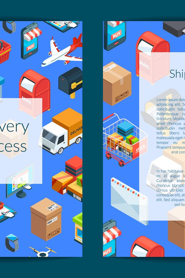 Vector isometric shipping and delivery icons (872311)