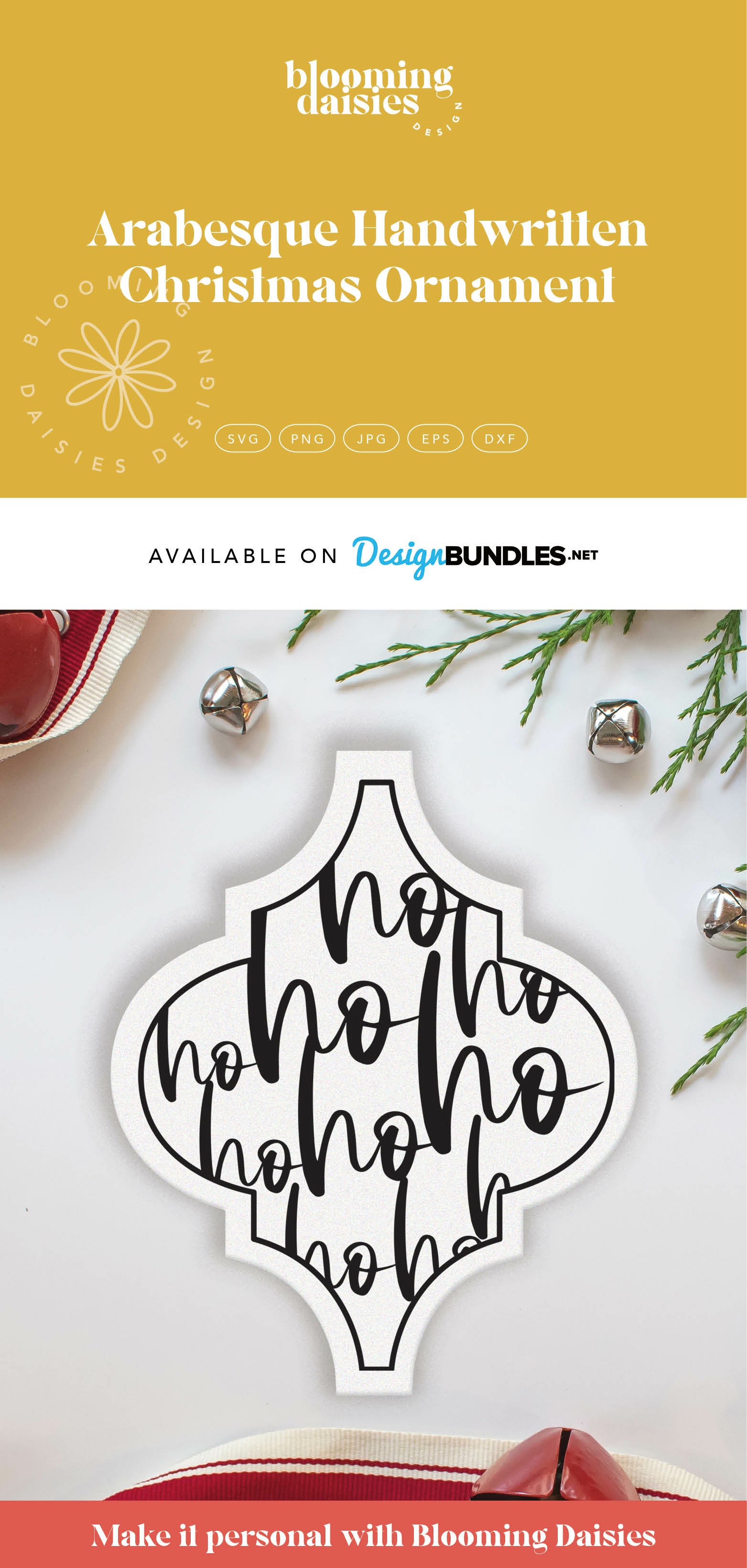 Ho Ho Ho, Pattern Arabesque Christmas Ornaments