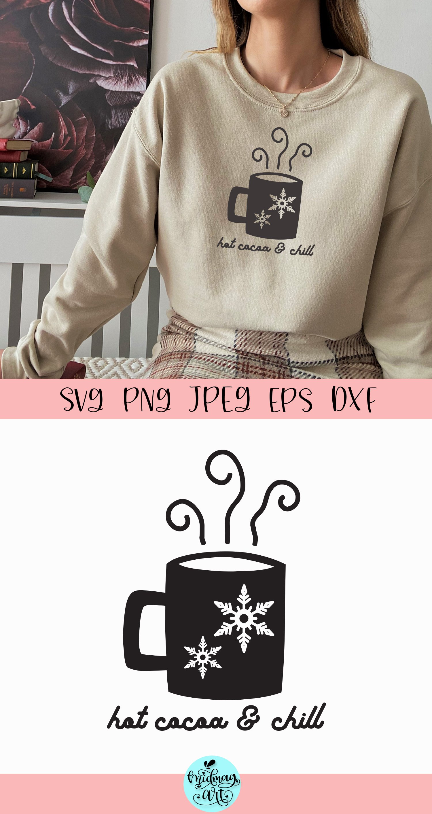 Hot cocoa and chill svg, winter svg