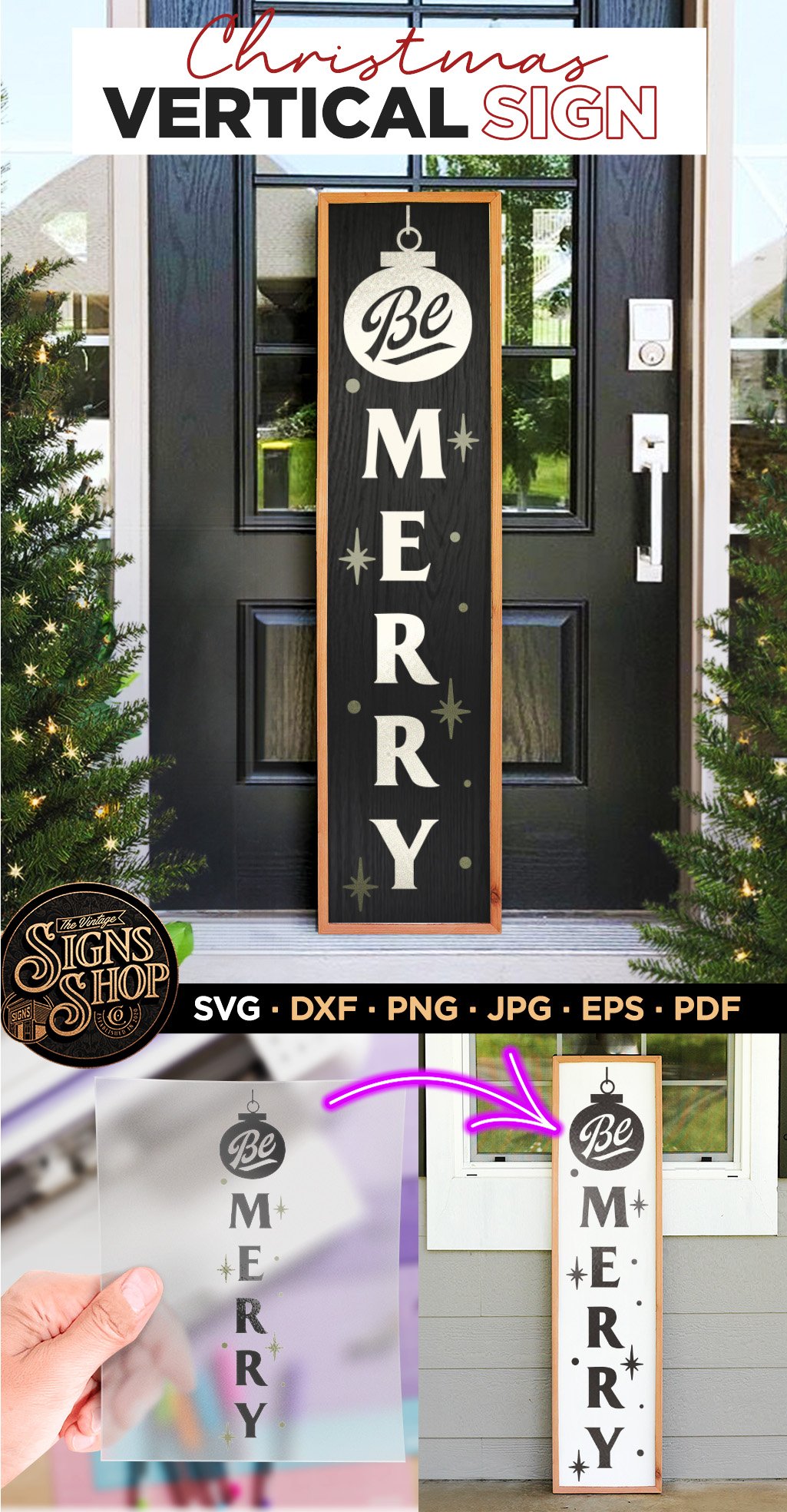 SVG Christmas Vertical Sign