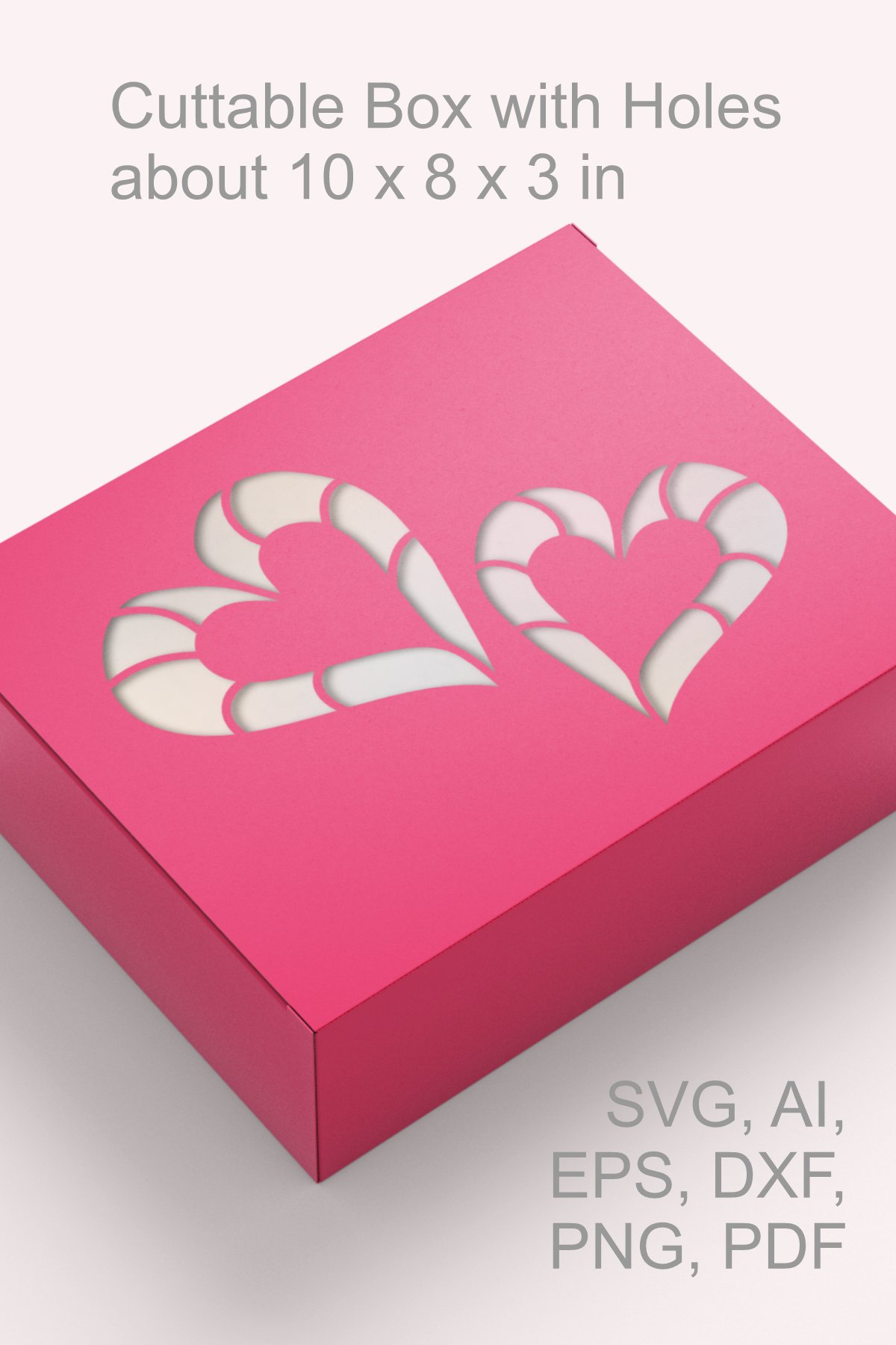 Couple of Hearts Rectangular Gift Box with Decorative Holes