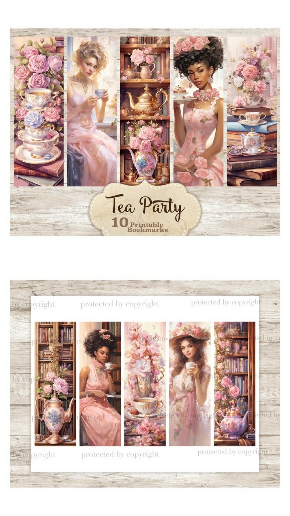 Tea Party Bookmarks | Booklover Printable