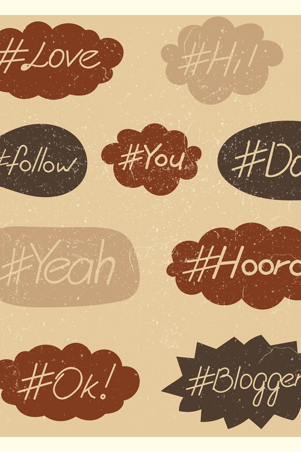 Hand written hashtag speech bubble (909276)