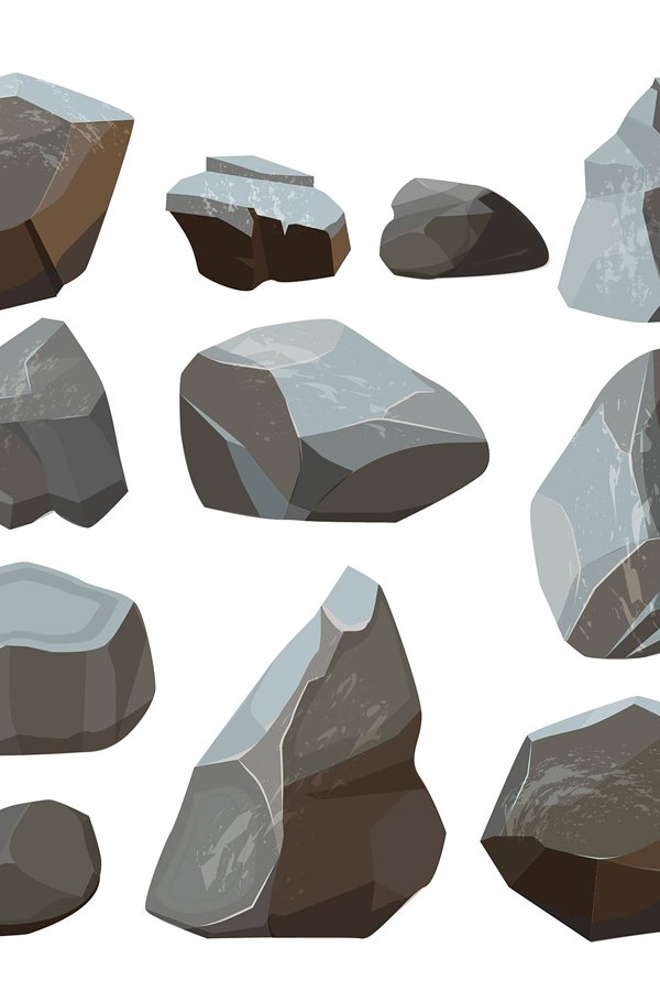 Stones cartoon. Rock mountains flagstone rocky vector illust