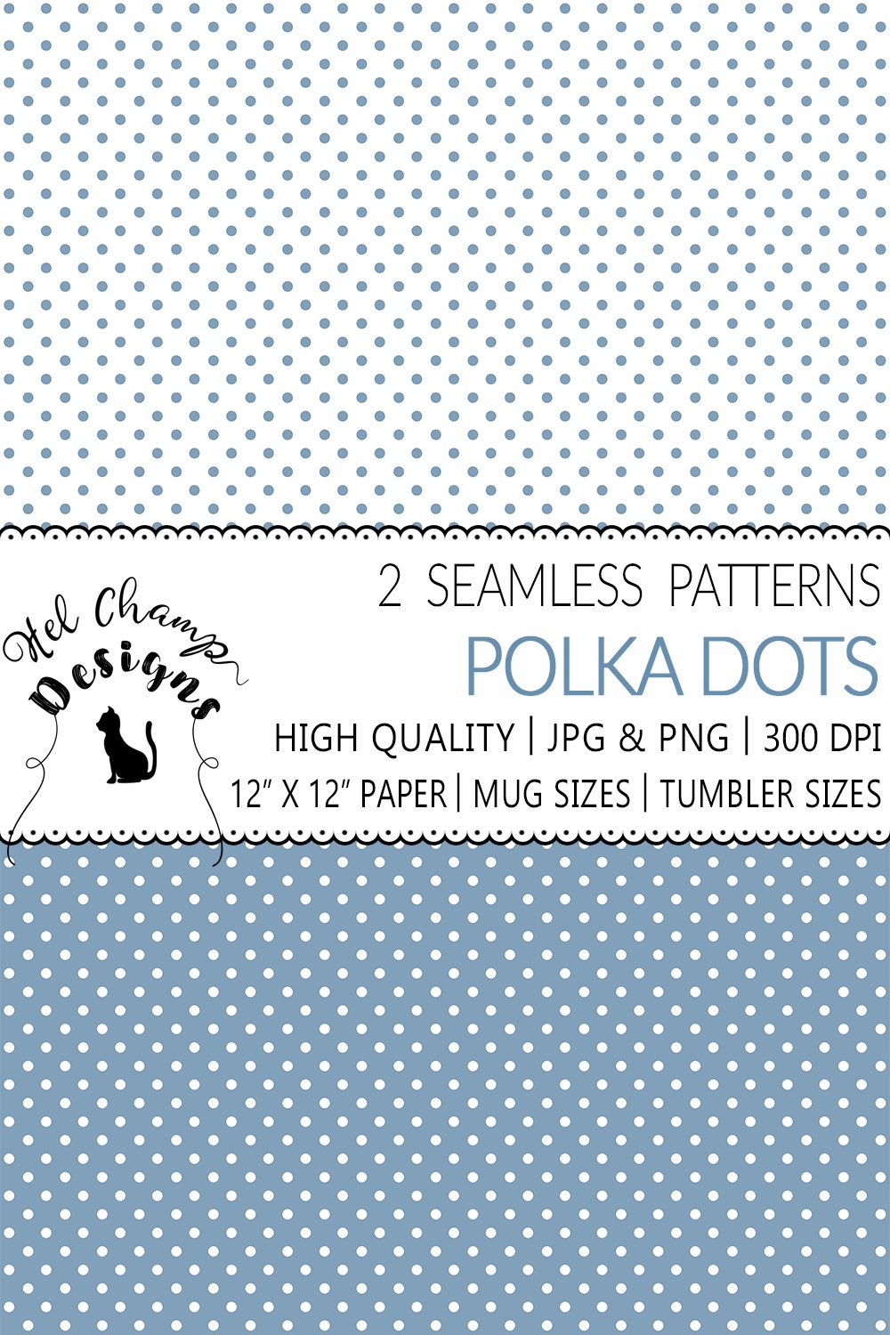 Polka dots glacier lake blue and white scrapbooking paper