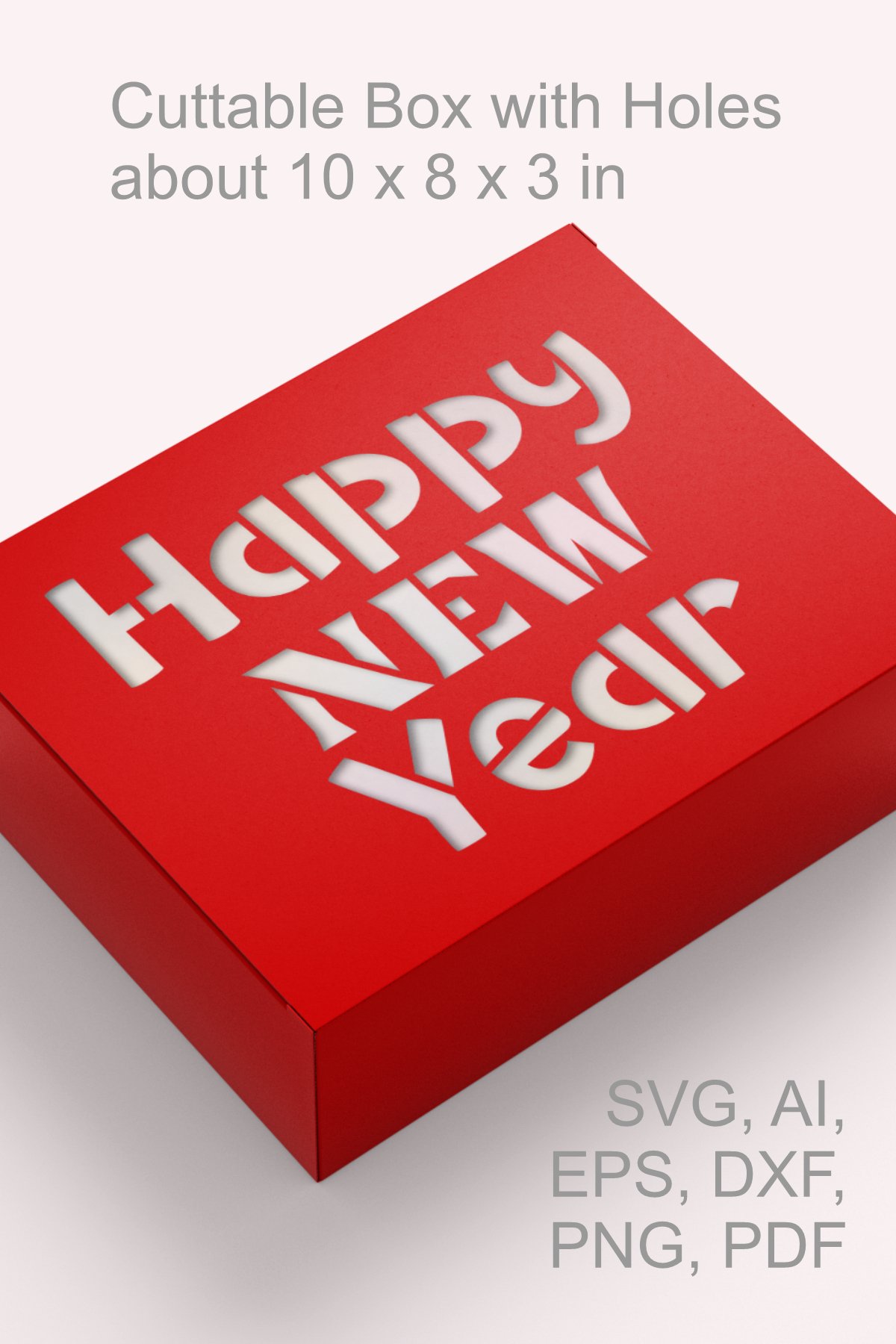 Happy New Year - Rectangular Favor Box SVG Template