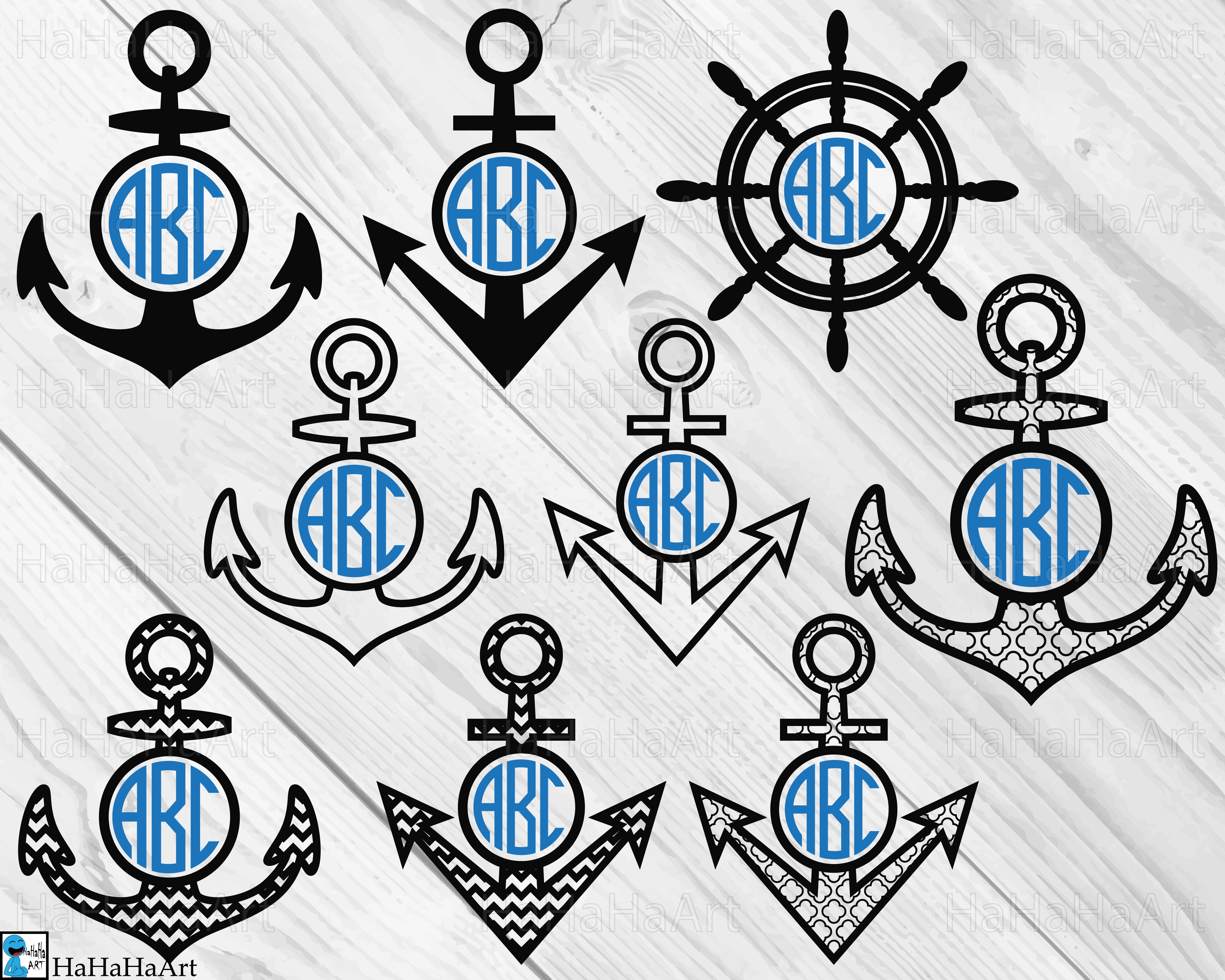 Circle Anchor V1 - Clip art / Cutting Files 1468c