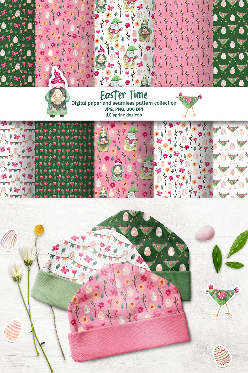 Easter Time Seamless Pattern and Digital Paper (2412192)