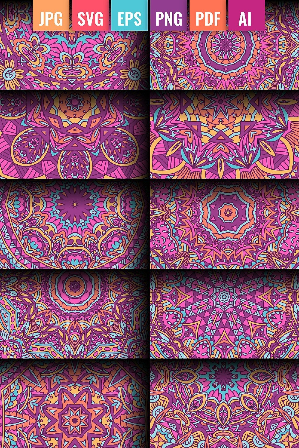 Abstract Boho vector Festive Mandala Seamless 37