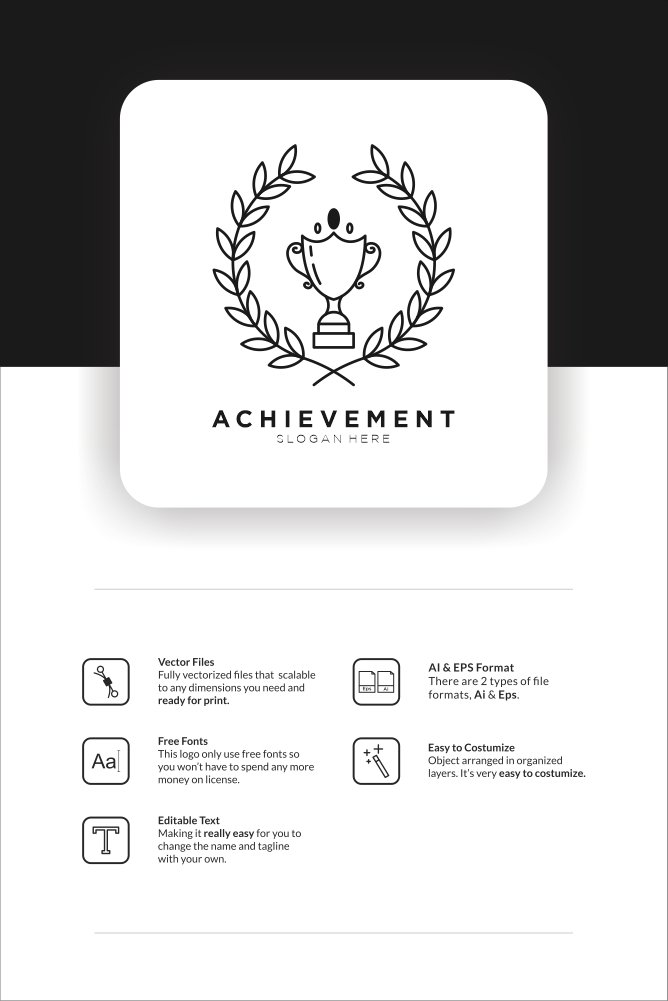 Trophy Award Line Art Logo (792366)