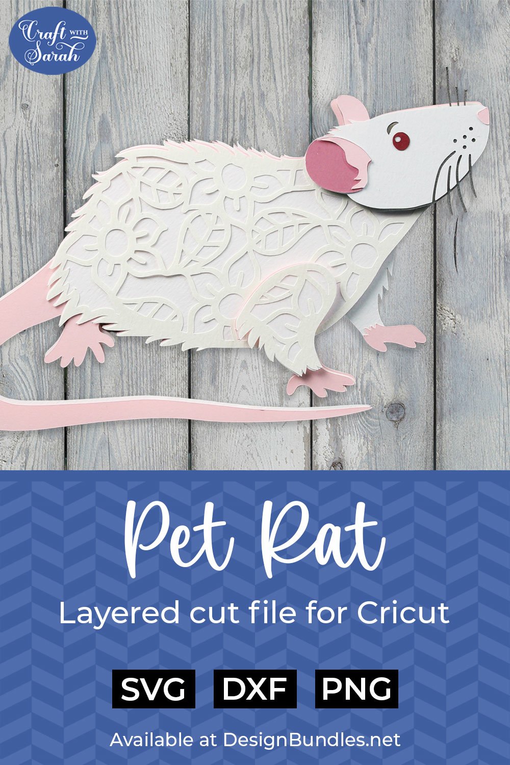 3D Rat SVG | Layered Pet Rat Paper Cut