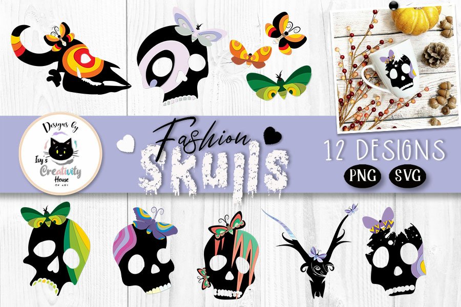 Gothic skull SVG files for Halloween