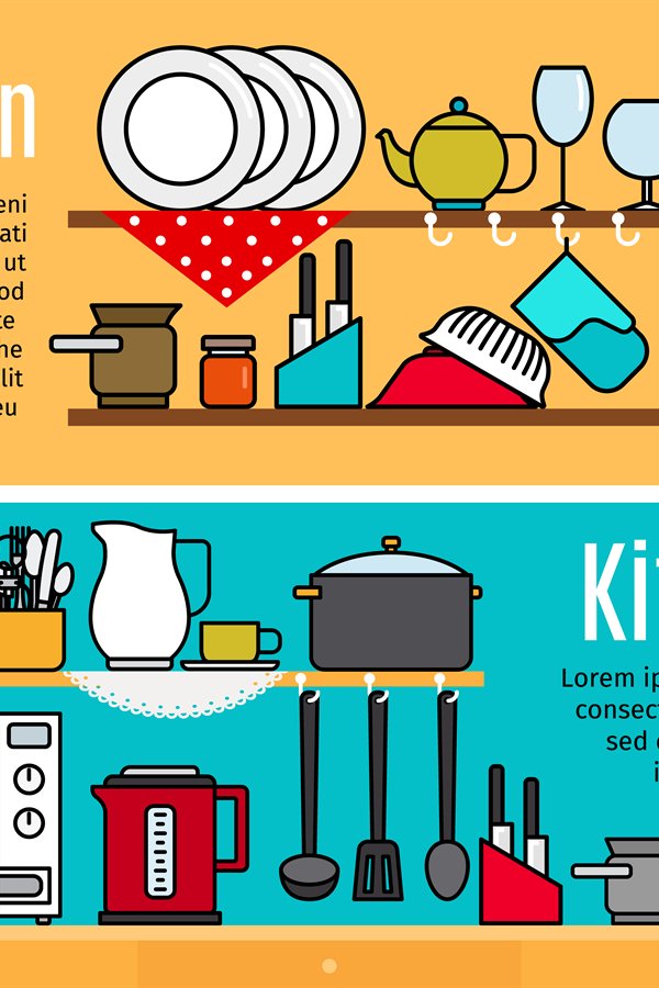 Horizontal kitchen banners templates