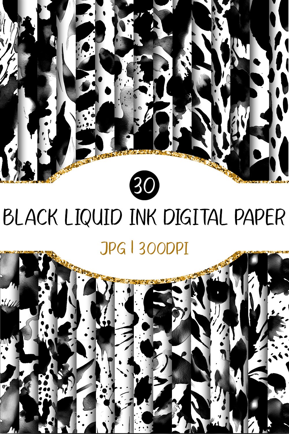 Seamless Black Liquid Ink Digital Paper