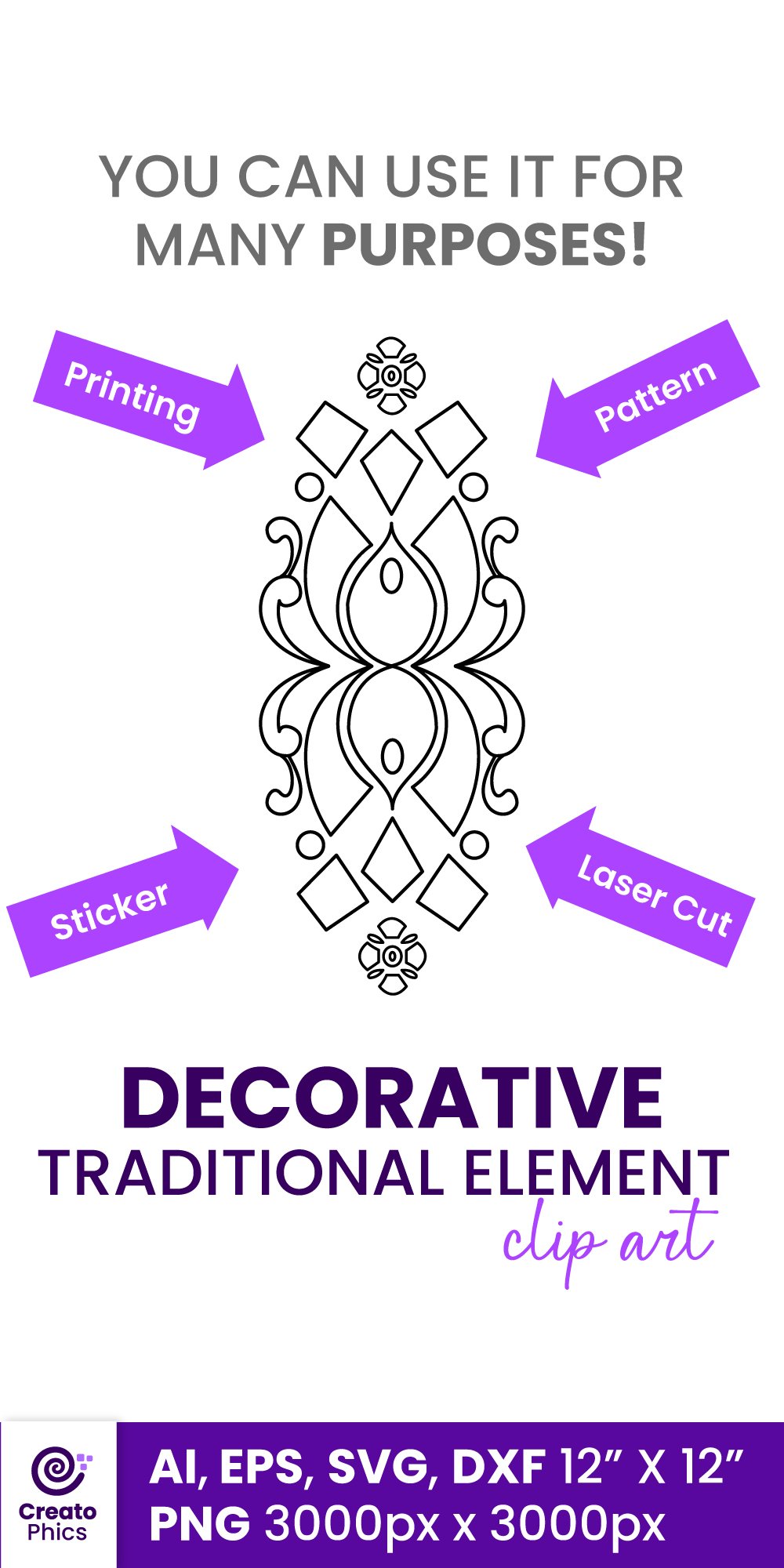 Decorative traditional element vector clipart SVG 6