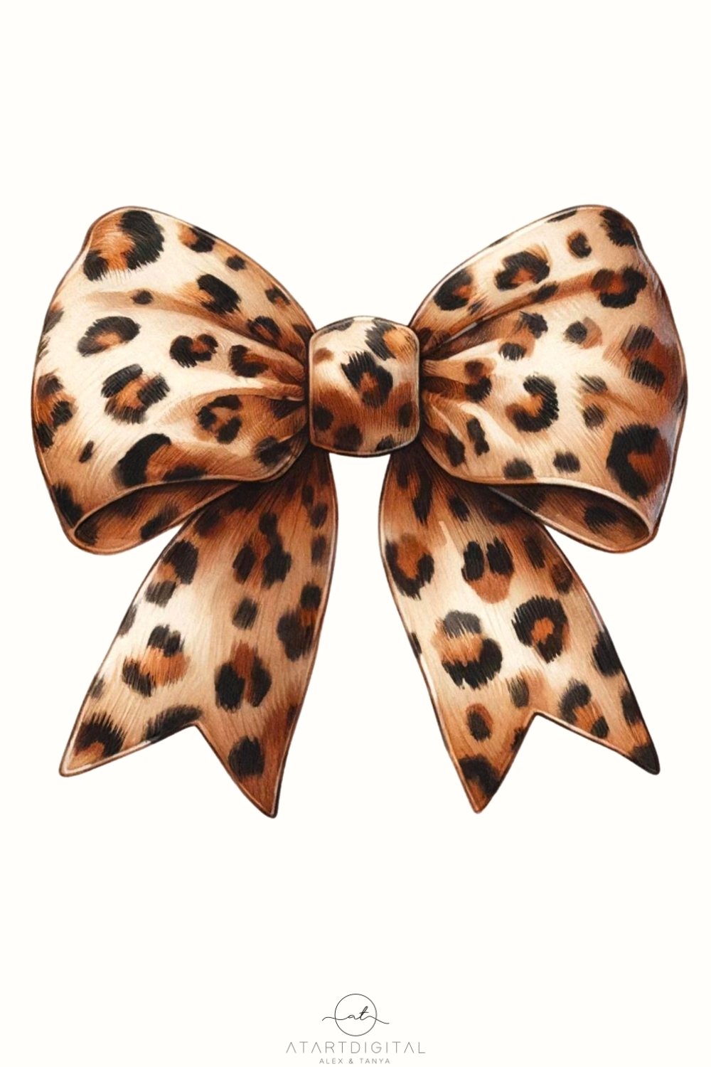 Leopard Bow PNG Designs, Digital Prints for Crafting & Cards