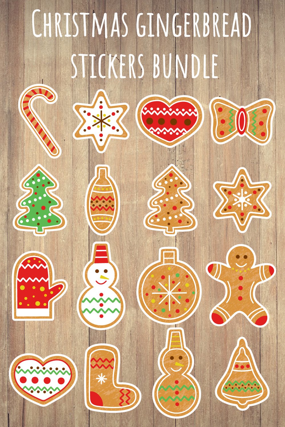 Christmas gingerbread stickers bundle SVG/PNG
