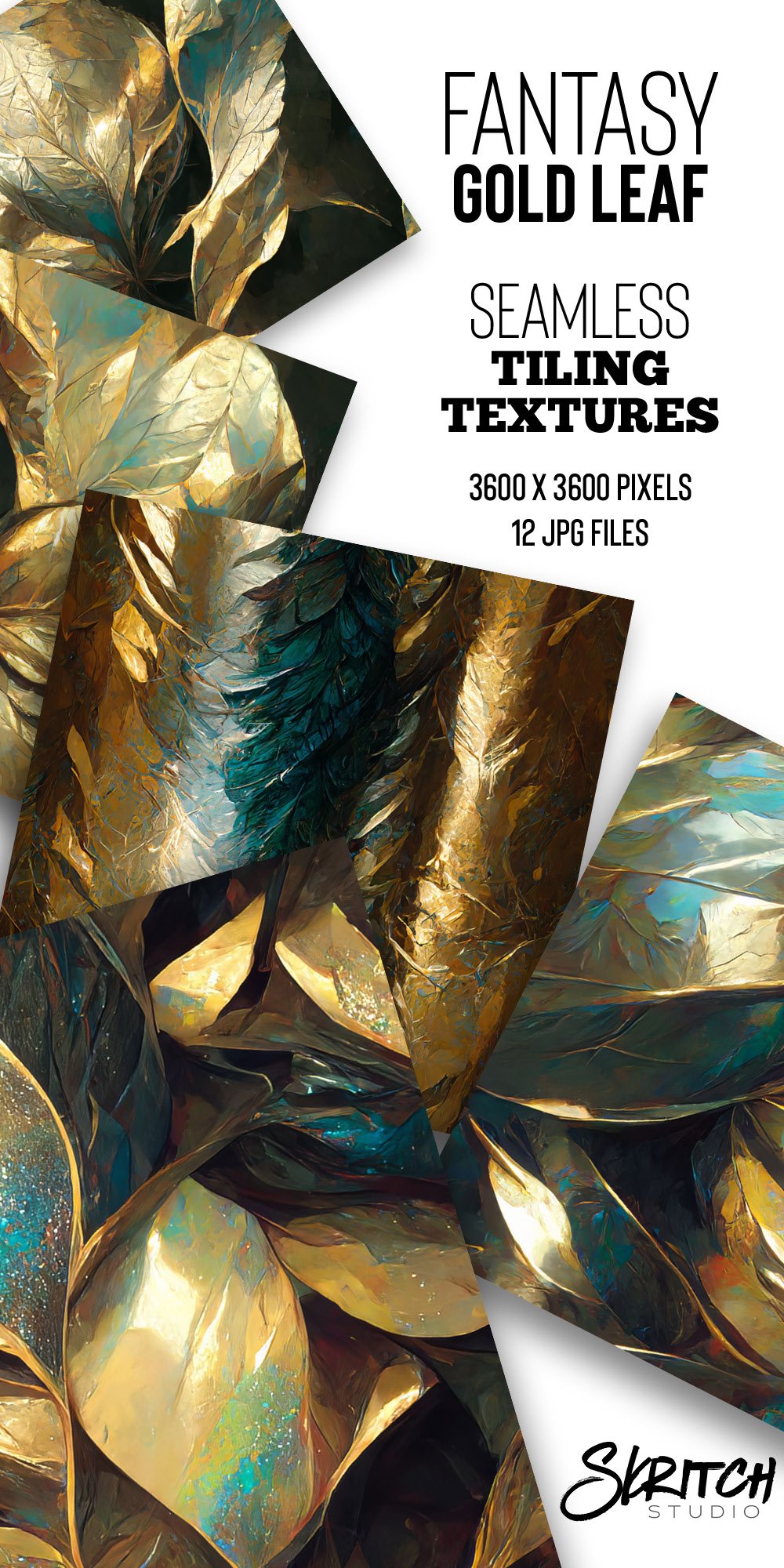 Fantasy Gold Leaf Seamless Digital Textures