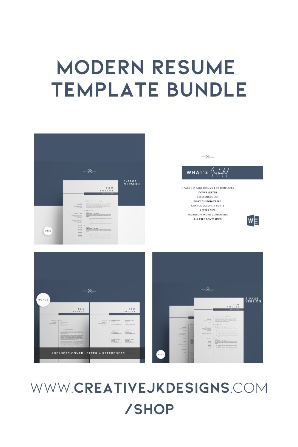 Modern Word Resume Template | Clean Professional CV Template