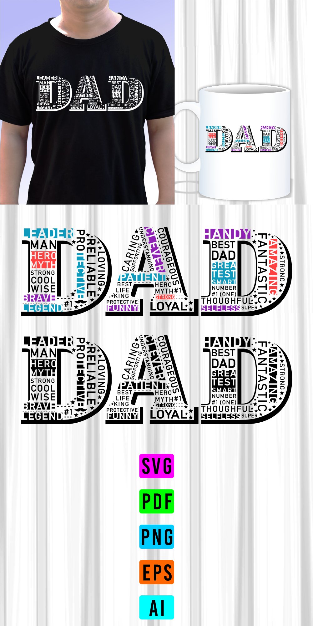 Dad Sublimation SVG Files, Father's Day SVG, Dad Shirt SVG