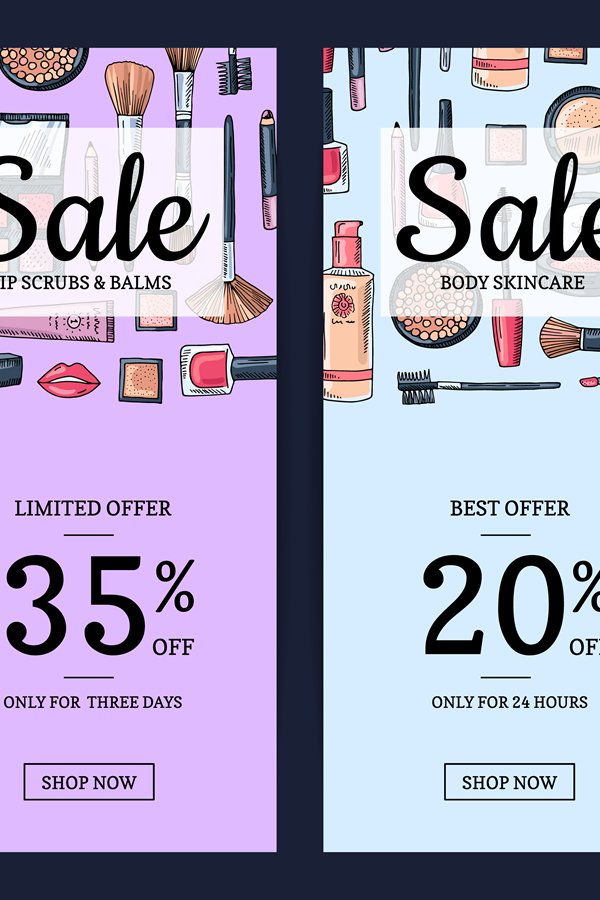 Vector sale banners for beauty shop with hand (799638)