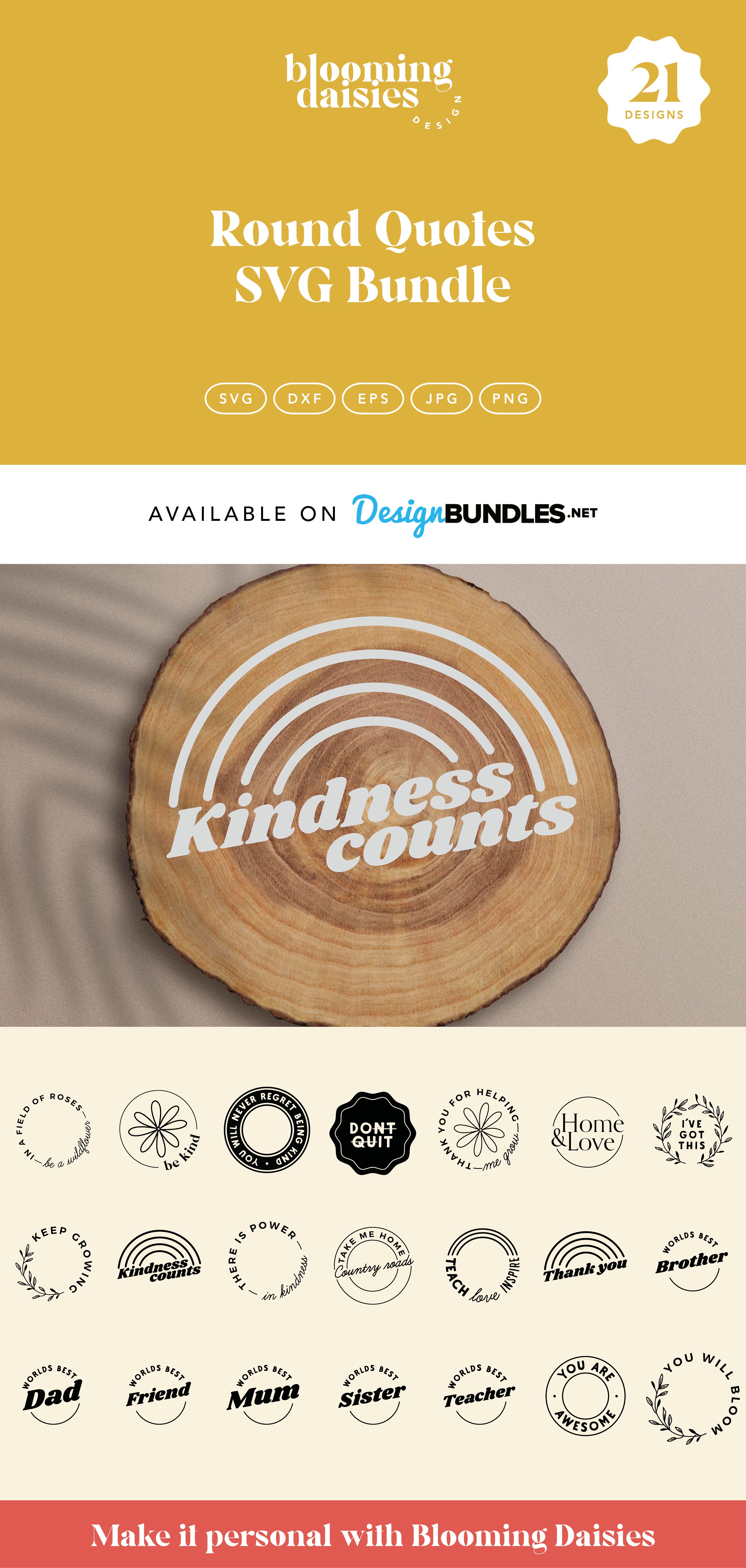 Round Quotes SVG Bundle | Circle Keychain SVG (1266999)