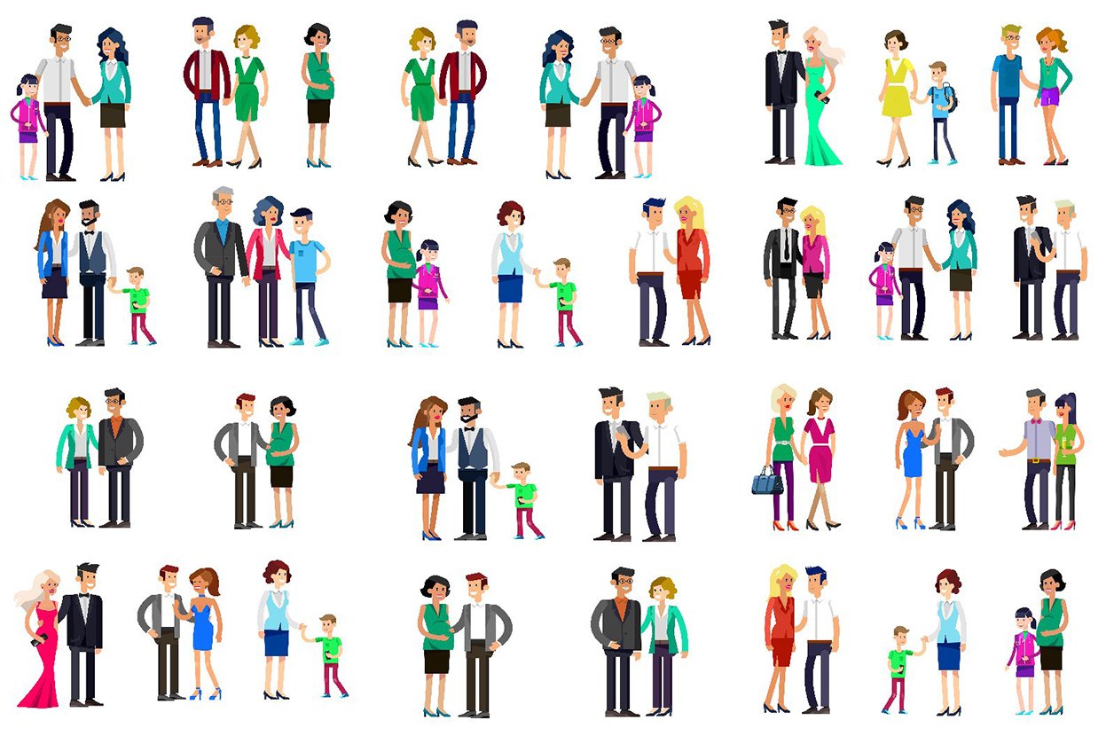 Couple & family characters bundle