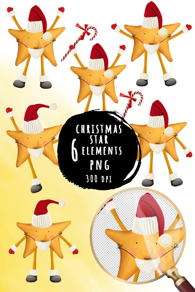 Drawn Christmas Santa- star bundle