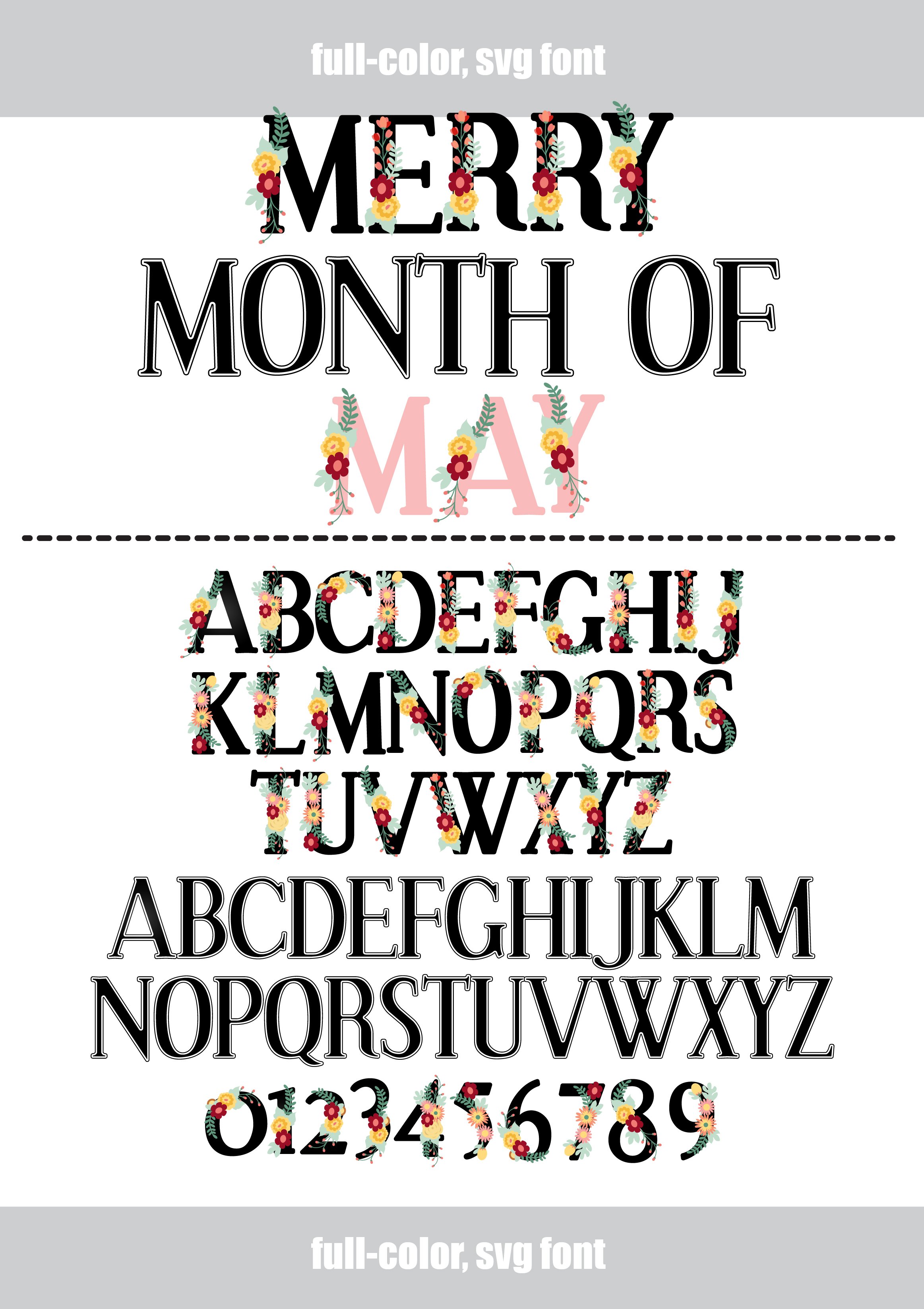 Flower Themed Full Color SVG Font