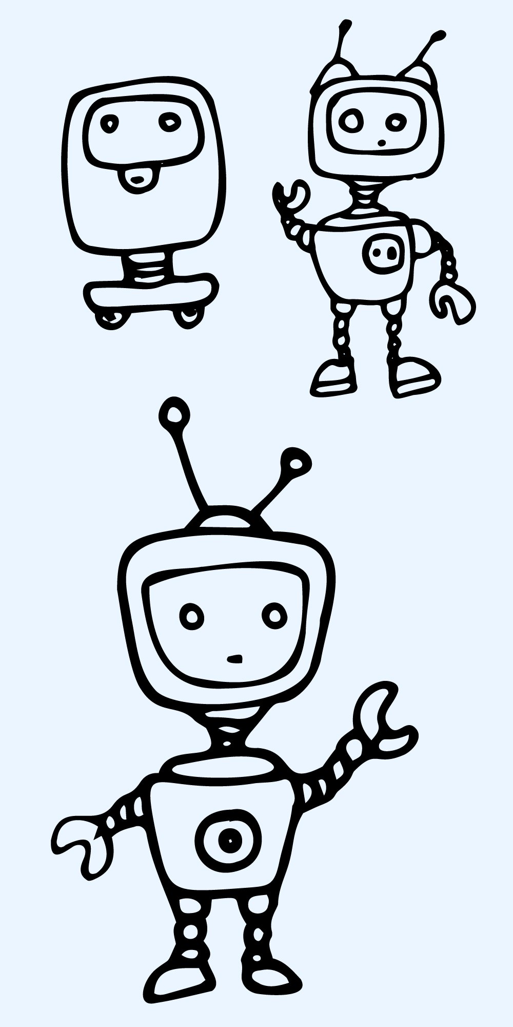 Robot PNG DOODLE FUNNY SVG clipart png graphics Sublimation