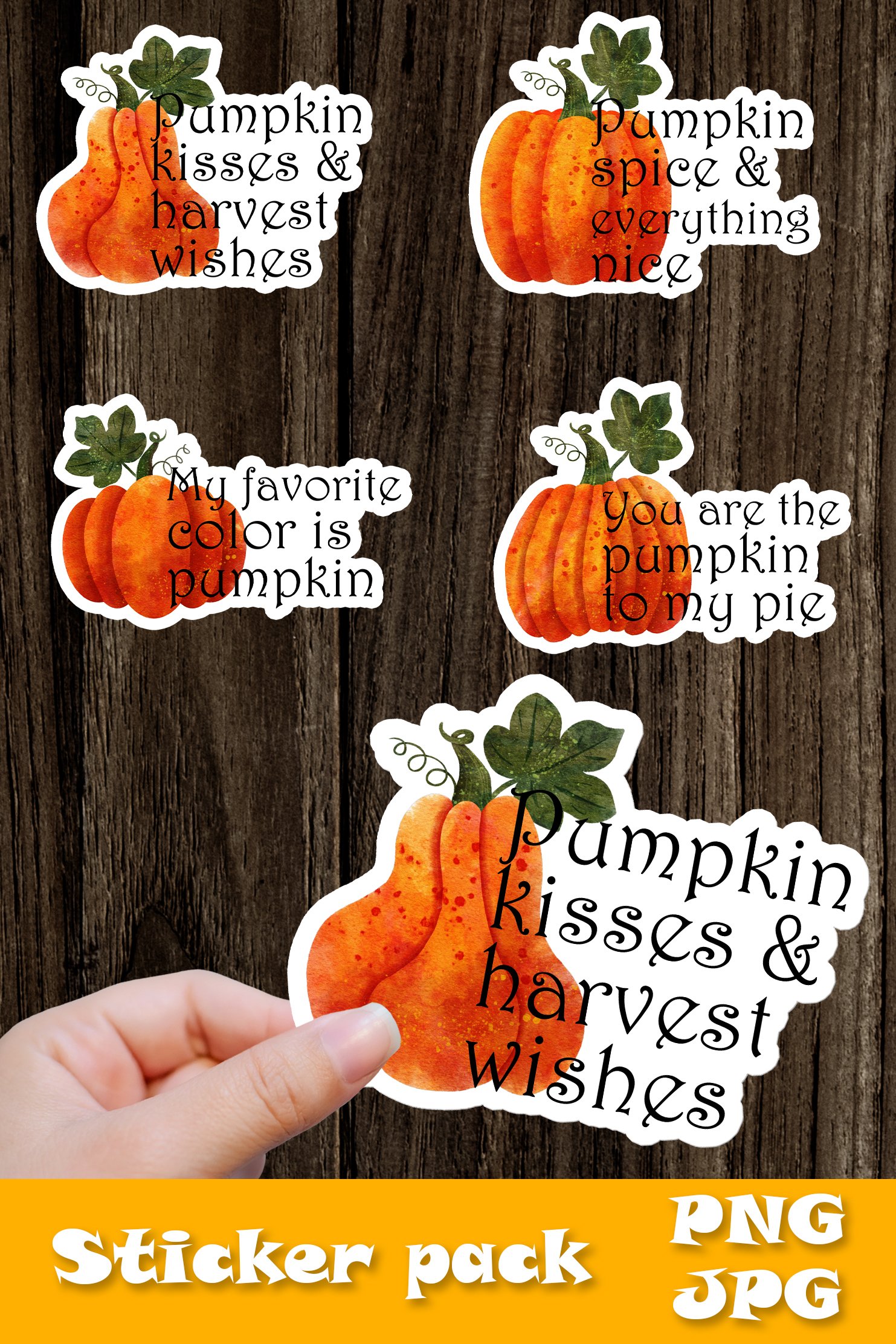 Pumpkin stickers bundle planner. Print and cut (1468833)